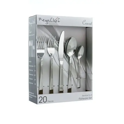MEGACHEF Cravat 20 Piece Flatware Utensil Set - Silver