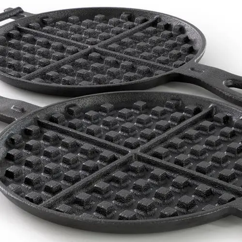 MEGACHEF 6.7 Inch Round Cast Iron Pie Iron Outdoor/camping Cookware With Long Handle
