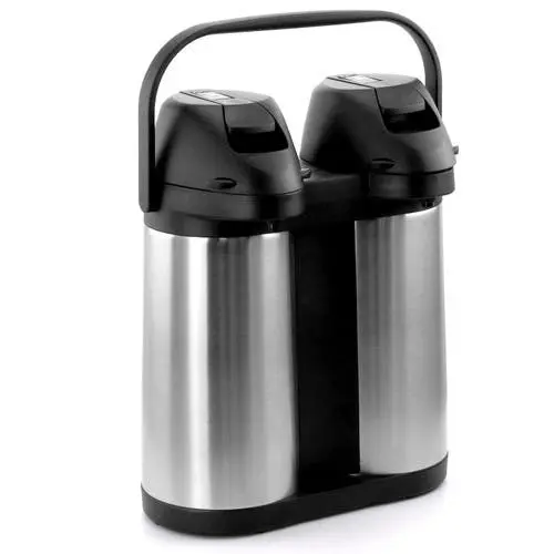 MEGACHEF Dual 2 Quart Stainless Steel Airpot - Silver
