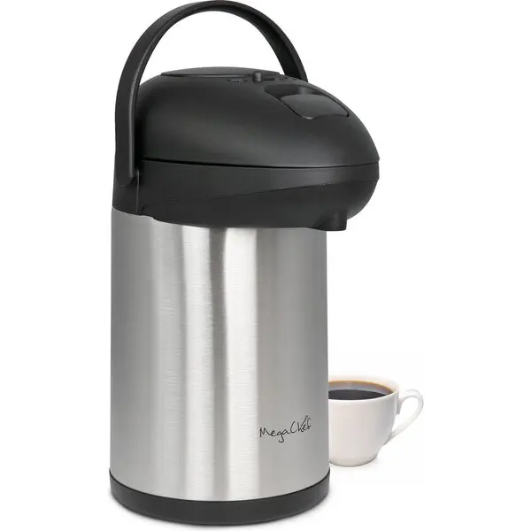 MEGACHEF 3.17 Quart Stainless Steel Vacuum Body Pump Cap Air Pot - Silver