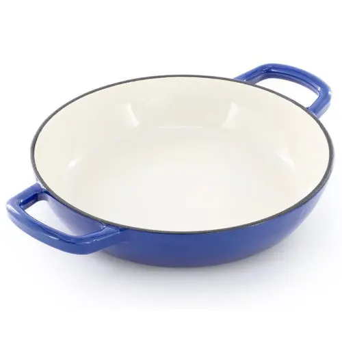 MEGACHEF 6 Quart Enameled Cast Iron Bread Pot With Baking Mat - Blue