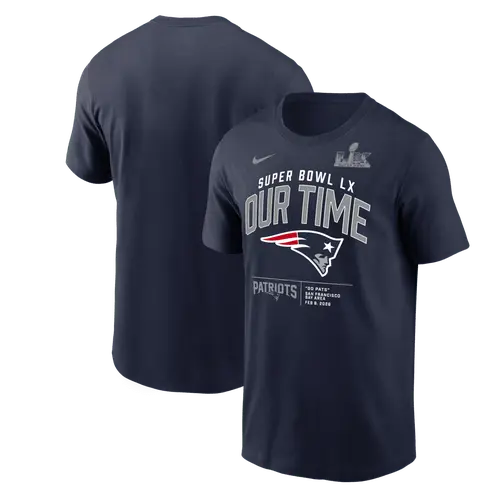 Nike New England Patriots Super Bowl Lx Clear Sign T-shirt - Navy