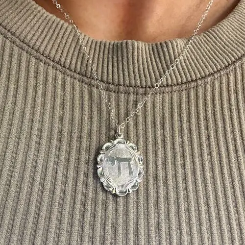 OUTOFOFFICE Chai Charm Necklace In Sterling