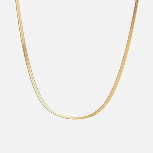 OUTOFOFFICE Herringbone Thin Minimalist Necklace - Gold