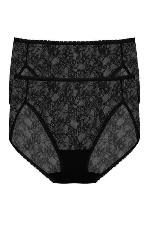 Natori Bliss Allure Lace French Cut Brief 2-pack - Black