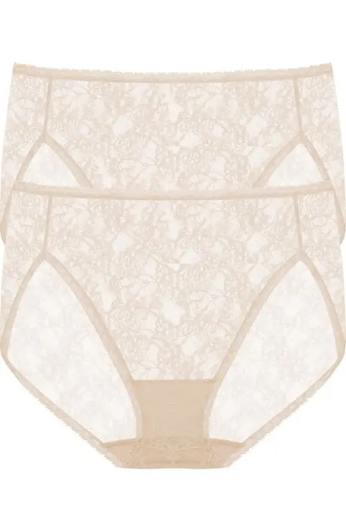 Natori Bliss Allure Lace French Cut Brief 2-pack - Cafe