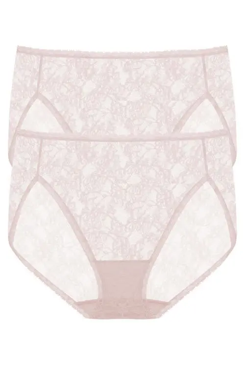 Natori Bliss Allure Lace French Cut Brief 2-pack - Rose Beige