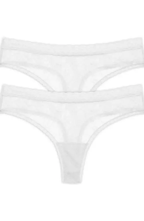 Natori Bliss Allure Lace Thong 2-pack - White