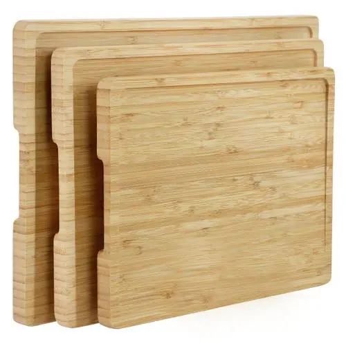 MEGACHEF 3 Piece Natural Wood Cutting Board Set