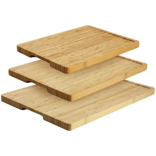 MEGACHEF 3 Piece Natural Wood Cutting Board Set