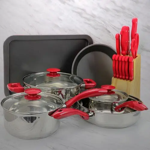 MEGACHEF 22 Piece Aluminum Cookware Combo Set