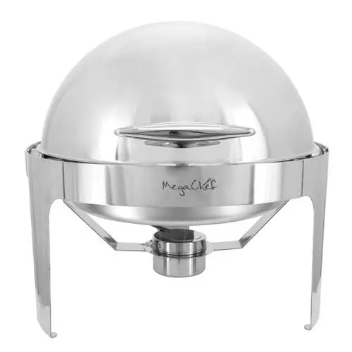 MEGACHEF 6.3 Quart Round Stainless Steel Dome Roll Top Professional Chafing Dish/food Warmer/buffet Server Serving Dish