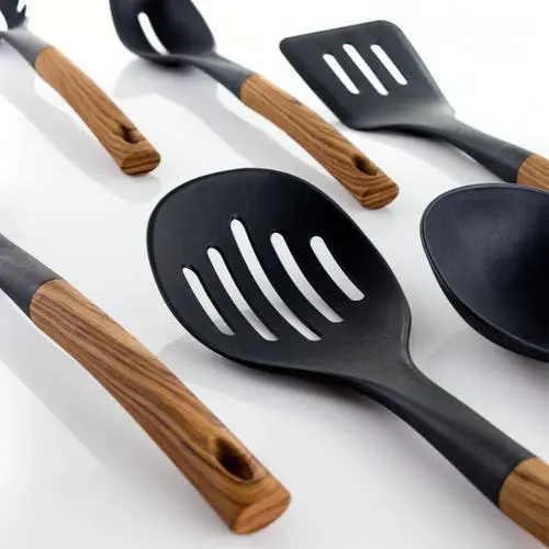 MEGACHEF Nylon Cooking Utensils With Wood Design