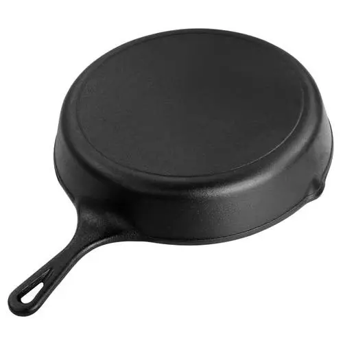 MEGACHEF 12 Inch Round Preseasoned Cast Iron Frying Pan - Black