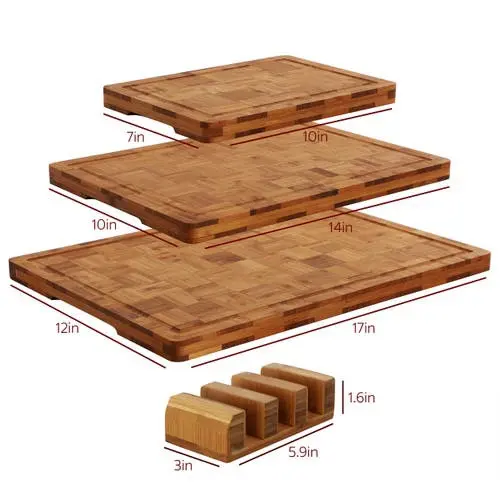 MEGACHEF 3 Piece Wood Cutting Board Set