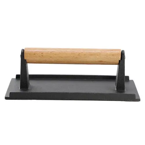 MEGACHEF 8 X 4 Inch Rectangle Heavy Duty Cast Iron Grill Press