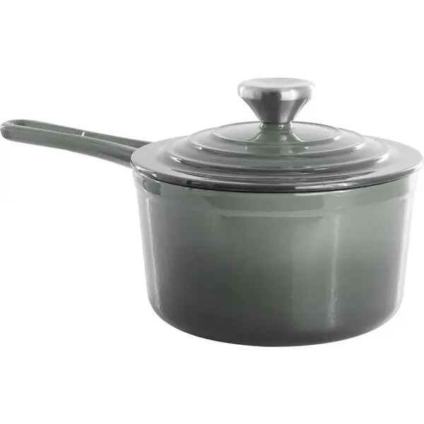 MEGACHEF 2 Quart Enameled Cast Iron Sauce Pan - Gray