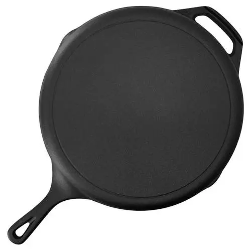 MEGACHEF 12 Inch Pre-seasoned Cast Iron Skillet With Cast Iron Lid