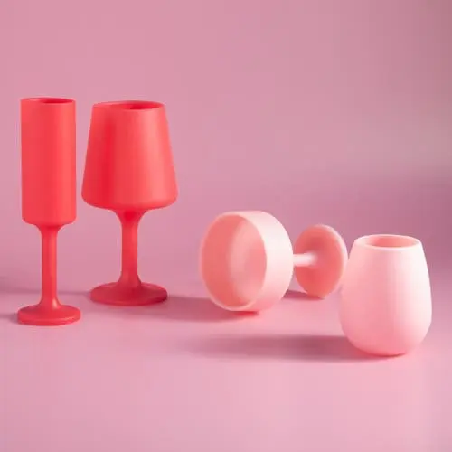 PORTER GREEN Fegg | Silicone Unbreakable Glassesset Of 2 - Cherry + Blush