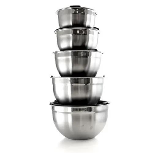MEGACHEF 5 Piece Multipurpose Stackable Mixing Bowl Set With Lids