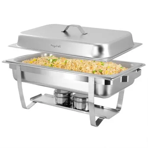 MEGACHEF 9.5 Quart Stackable Stainless Steel Professional Chafing Dish/food Warmer/buffet Server Serving Dish - Silver