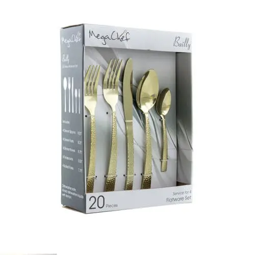 MEGACHEF Baily 20 Piece Flatware Utensil Set - Light Gold