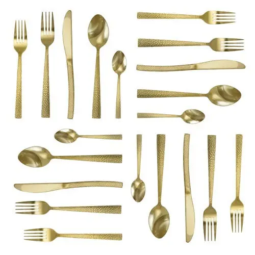 MEGACHEF Baily 20 Piece Flatware Utensil Set - Light Gold