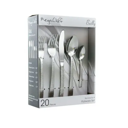MEGACHEF Baily 20 Piece Flatware Utensil Set - Silver
