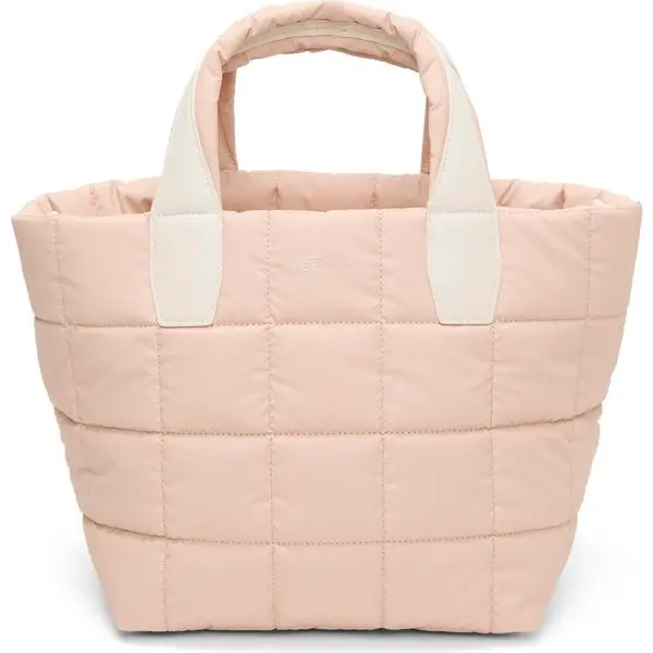 VEECOLLECTIVE Small Porter Quilted Recycled Nylon Tote - Cameo Rose Pnk