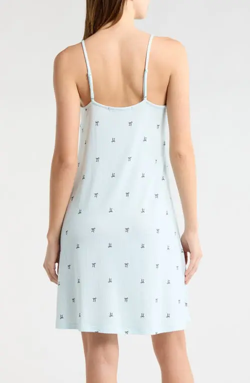 French Connection Eyelet Trim Chemise - Blue Bow