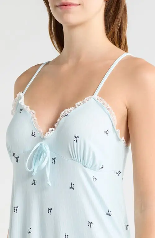 French Connection Eyelet Trim Chemise - Blue Bow