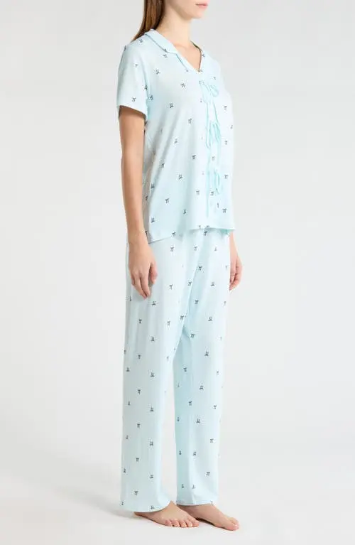 French Connection Bow Detail Pajamas - Blue Bow