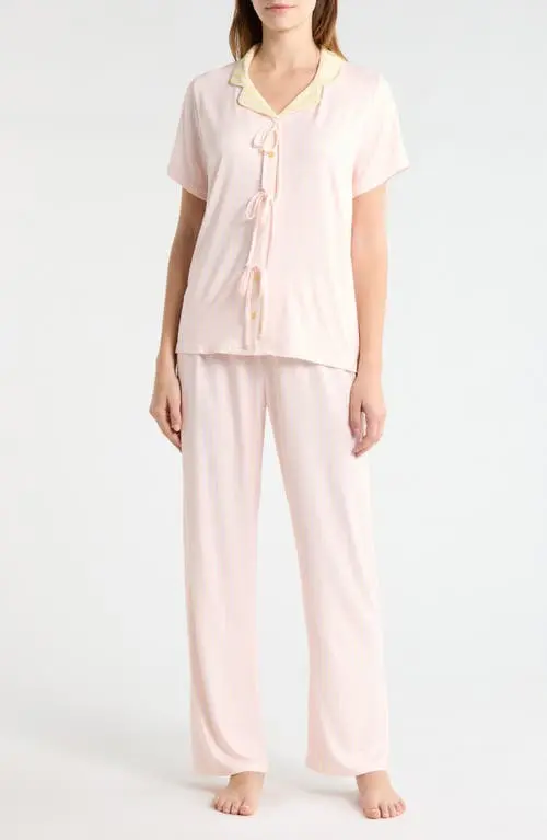 French Connection Bow Detail Pajamas - Lemon Pink