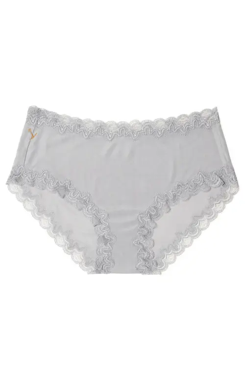 Uwila Warrior Soft Silk Lace Trim Silk Briefs - Alloy