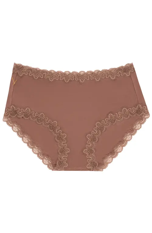 Uwila Warrior Soft Silk Lace Trim Silk Briefs - Toffee