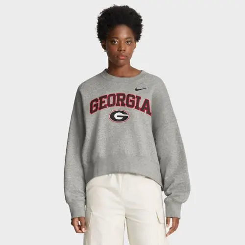 Nike Georgia Bulldogs Oversized Phoenix Arch Pullover Sweatshirt - Heather Gray
