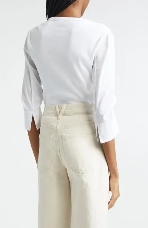 Veronica Beard Junia Mixed Media Top - White