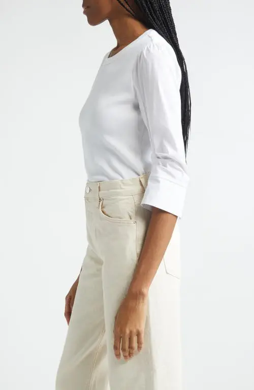 Veronica Beard Junia Mixed Media Top - White