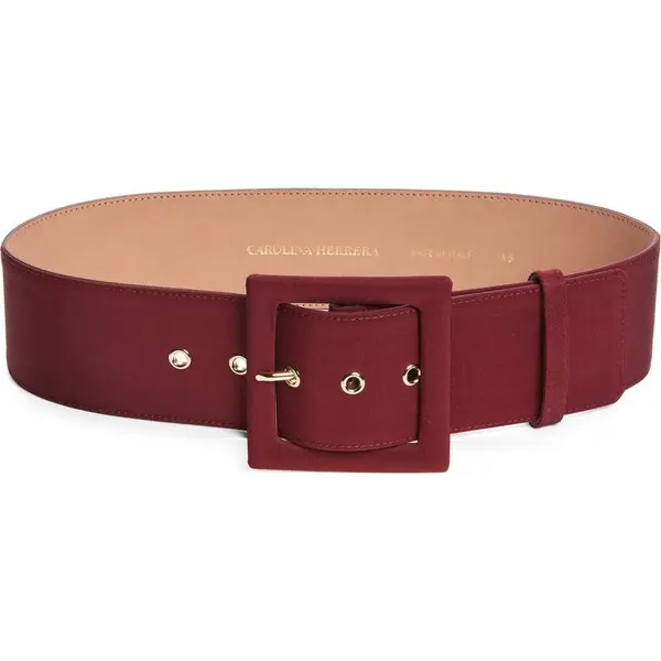 Carolina Herrera Icon Silk Faille & Leather Belt - Rioja