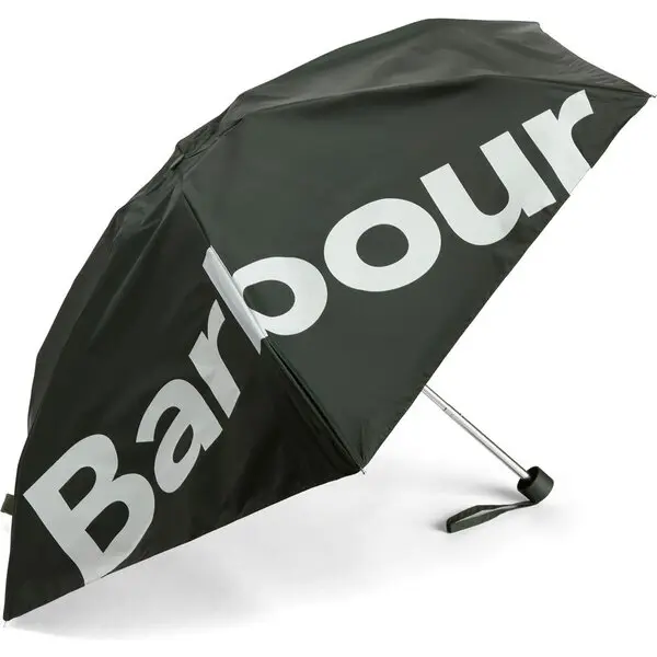 Barbour Logo Print Telescopic Mini Umbrella