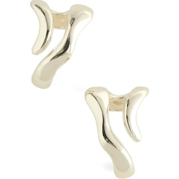 Madewell Sculptural Wraparound Double Hoop Earrings - Warm Silver