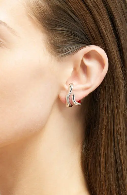 Madewell Sculptural Wraparound Hoop Earrings - Warm Silver