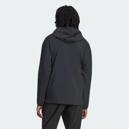Adidas Lafc Tiro Travel Full-zip Hooded Windbreaker By - Black