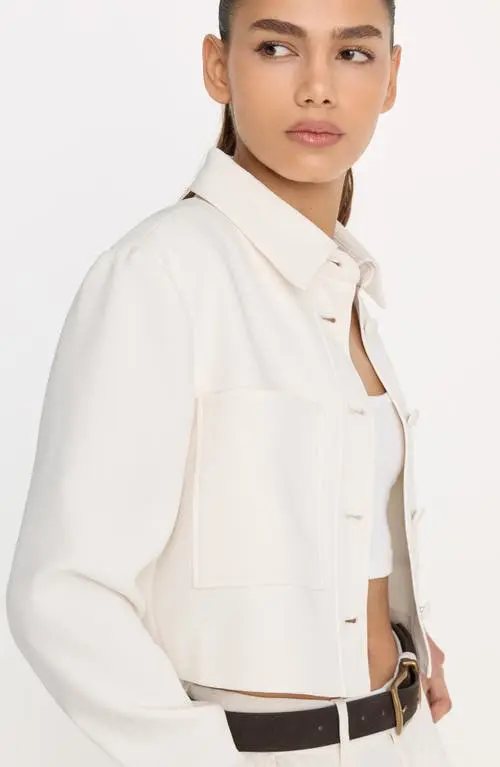 Good American Luxe Crop Jacket - Soft Shell
