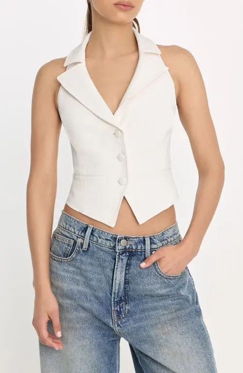 Good American Luxe Suiting Halter Vest - Soft Shell
