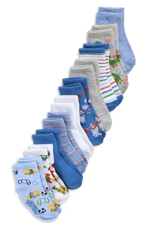 CAPELLI NEW YORK Dino Athlete 10-pack Gripper Crew Socks - Blue Multi Combo