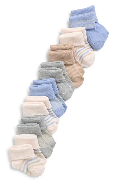 CAPELLI NEW YORK Assorted 8-pack Marled Cuffed Crew Socks
