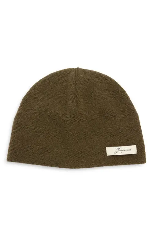 Jacquemus Le Bonnet Chevron Beanie - Khaki