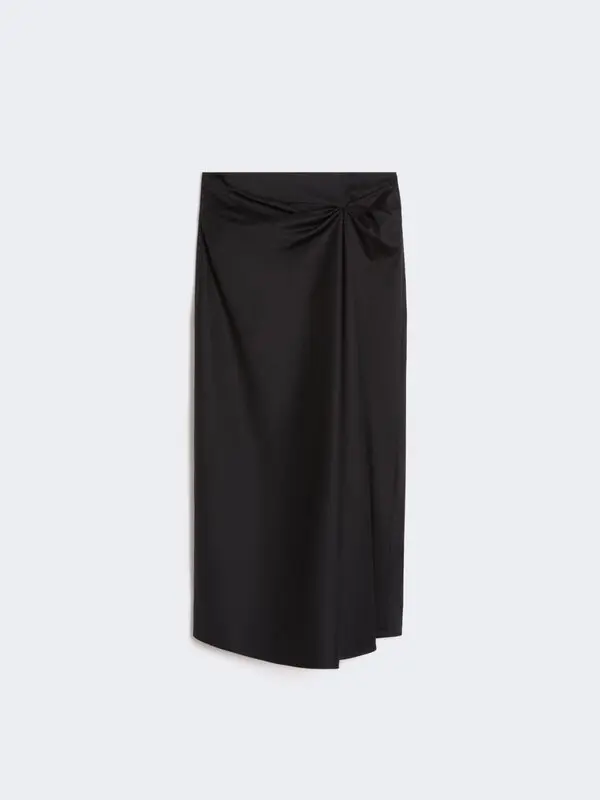 Max Mara Cotton Satin Skirt - Black