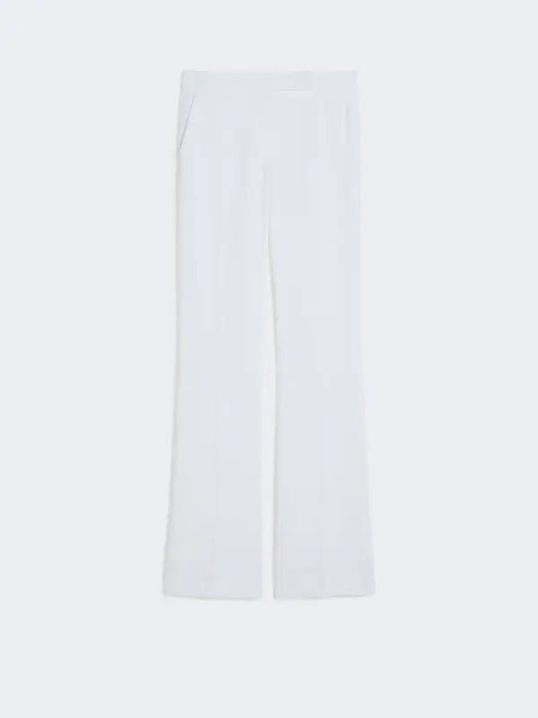 Max Mara Slim-fit Crepe Canvas Trousers - Optical White